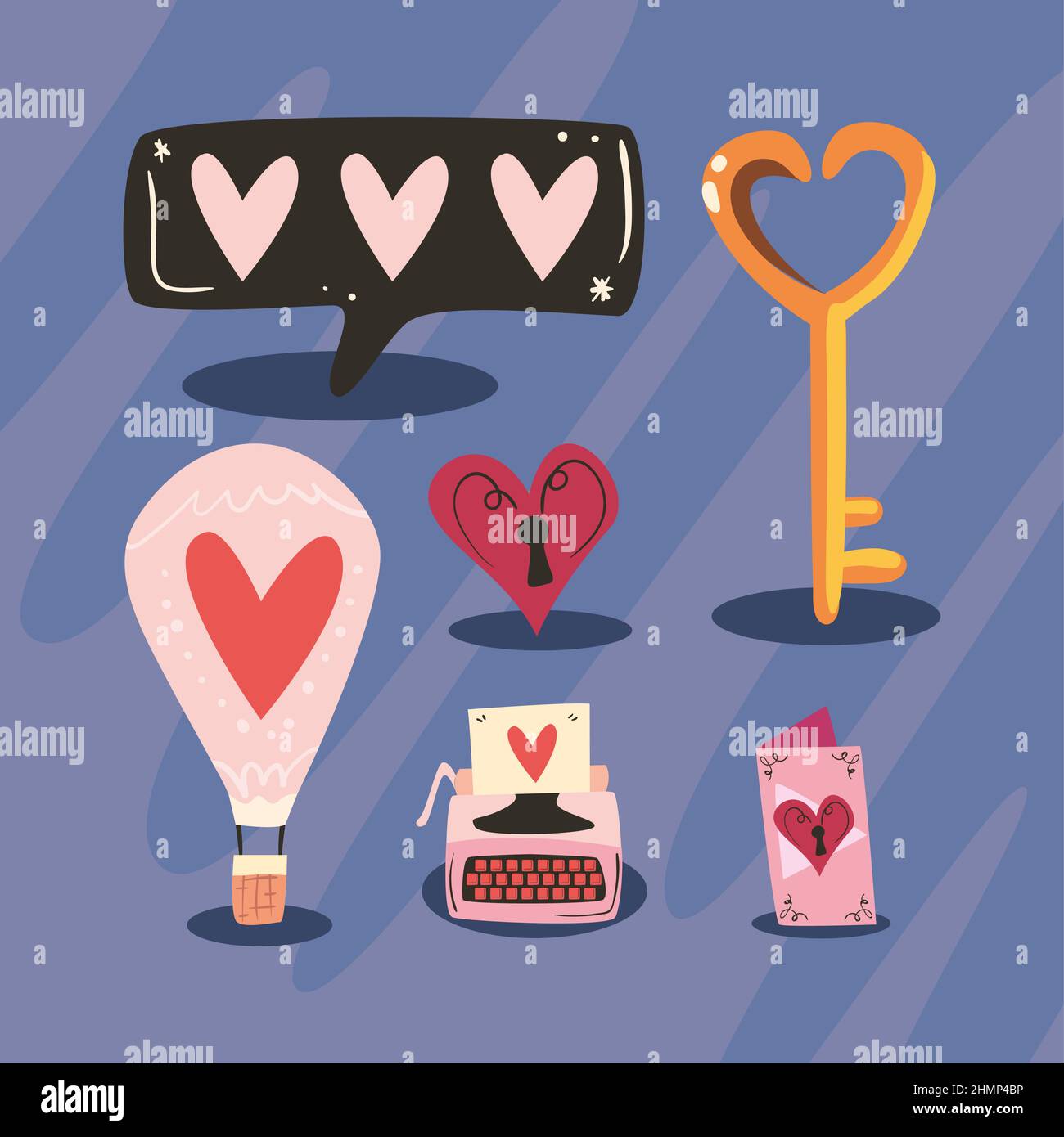 Love message on typewriter Stock Vector Images - Alamy