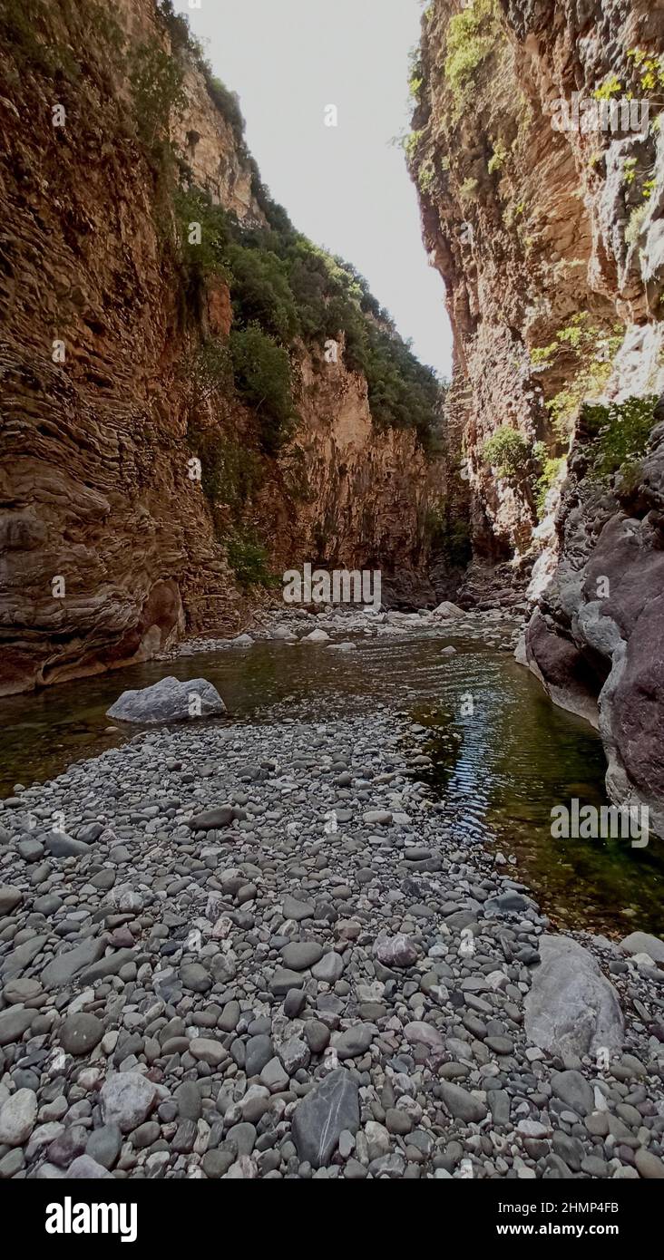 The Always raining canyon (Panta Vrehei) with waterfalls in Karpenissi ...