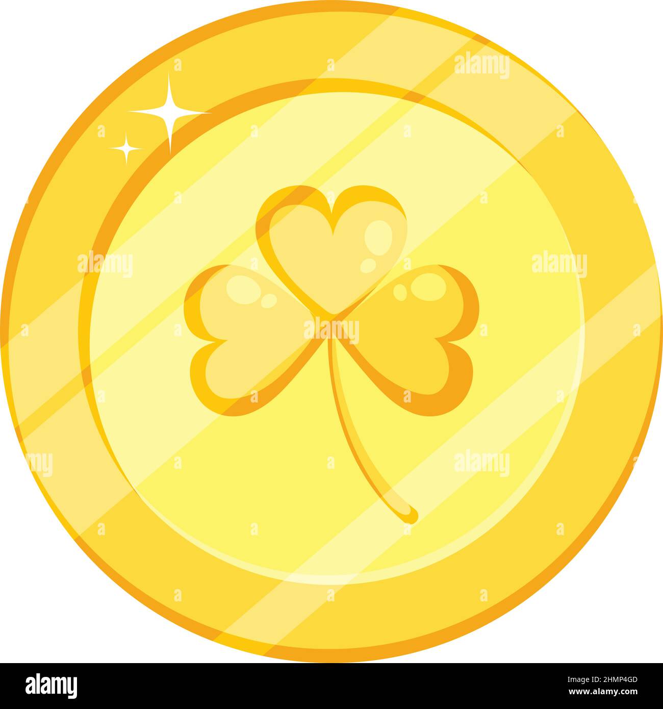 golden coin with clover symbol Stock Vector Image & Art - Alamy