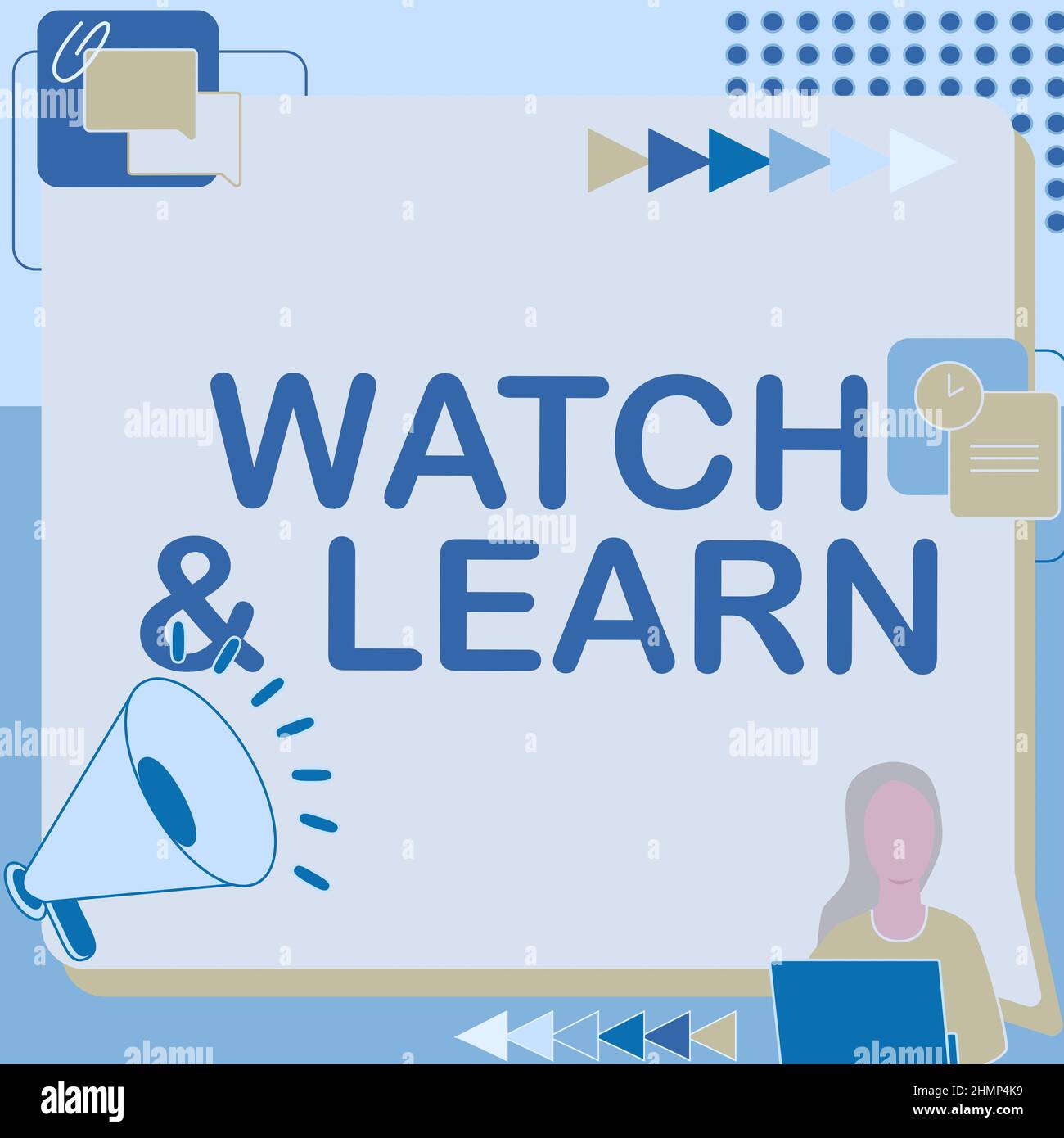 Conceptual display Watch And Learn. Word for Watch And Learn Woman ...