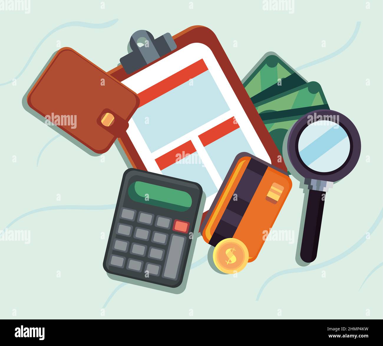 budget management illustration with items Stock Vector Image & Art - Alamy