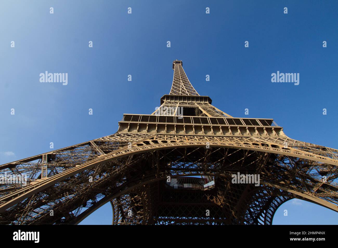 Eiffel tower classic famous Paris monument as seen from below Stock ...