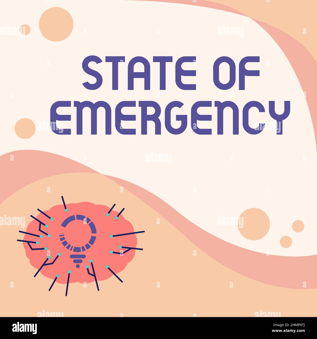 Text sign showing State Of Emergency. Word Written on acknowledging an ...