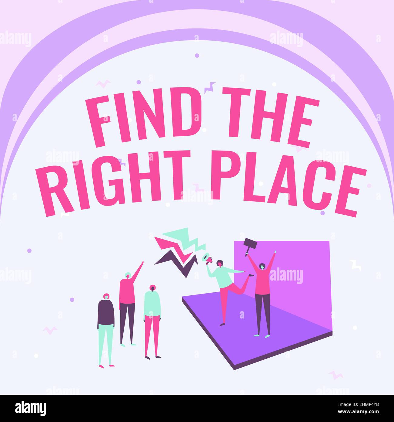 Text sign showing Find The Right Place. Business idea Searching for the ...