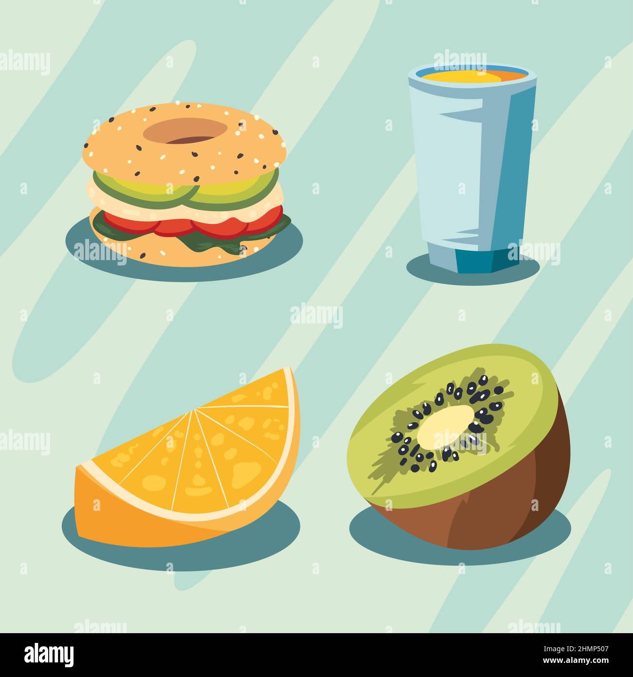 set of morning breakfast snacks Stock Vector Image & Art - Alamy