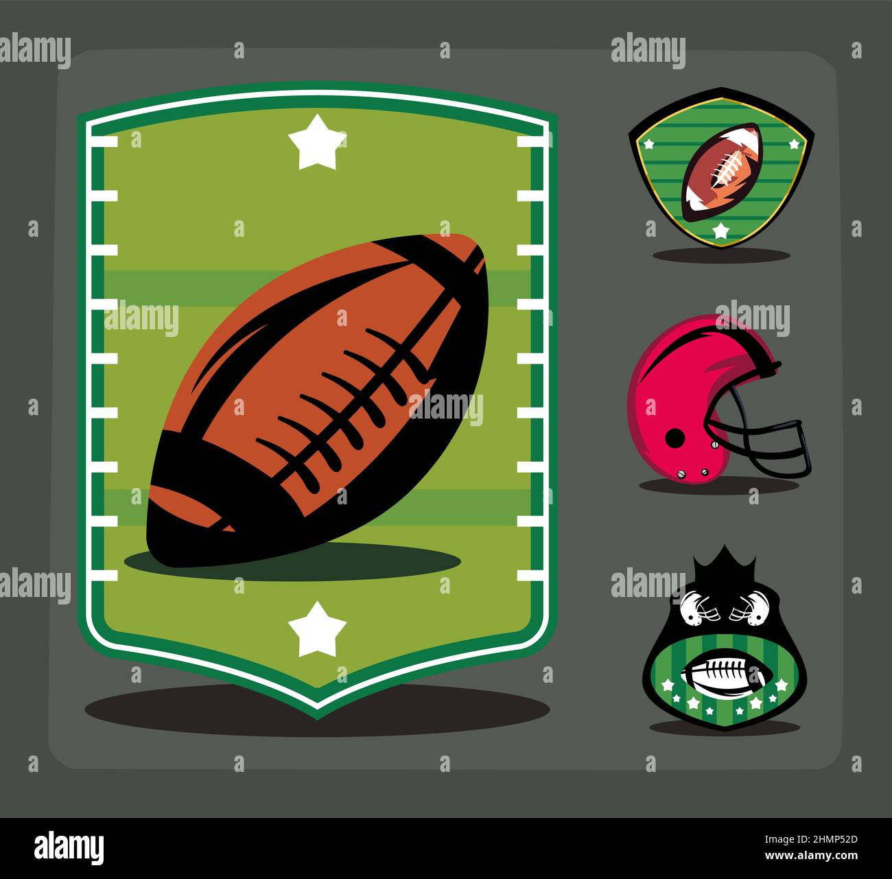 set of four american football items Stock Vector Image & Art - Alamy
