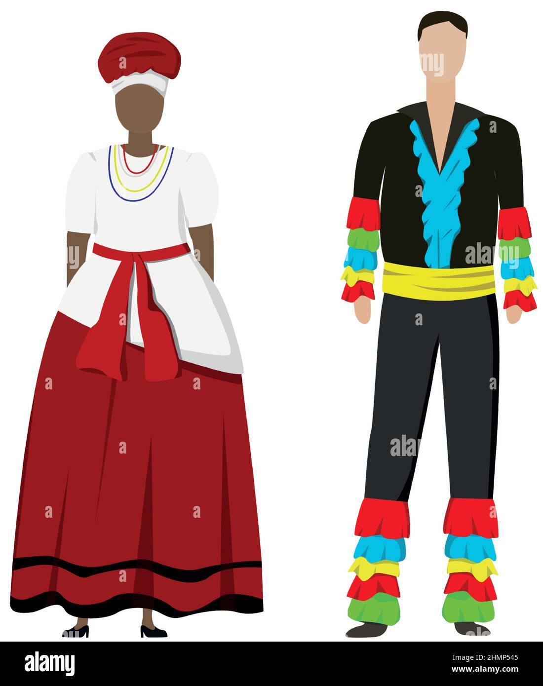 Girl and man in Spanish folk national festive costumes - Vector ...