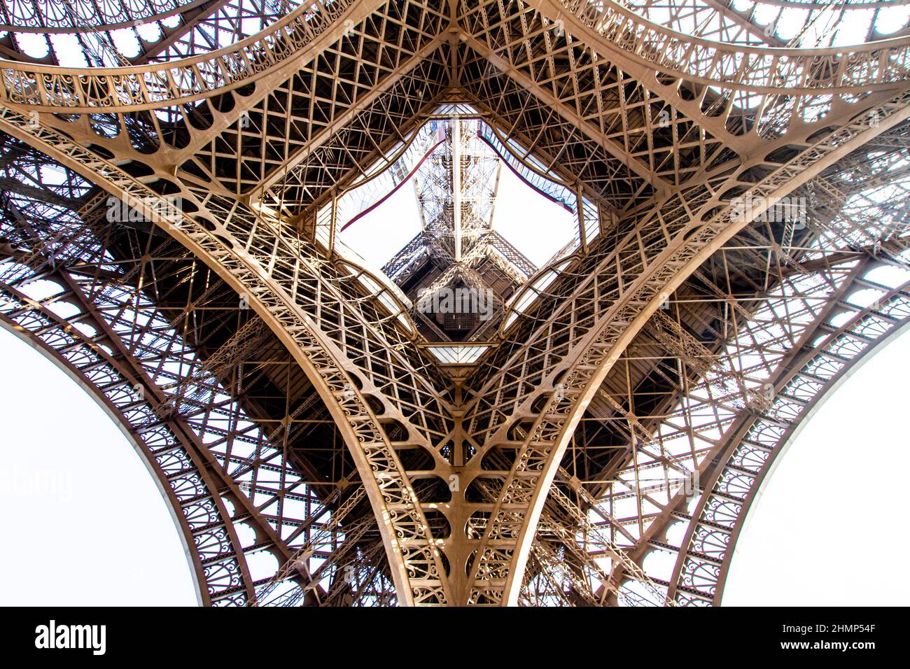 Eiffel tower classic famous Paris monument as seen from below Stock ...