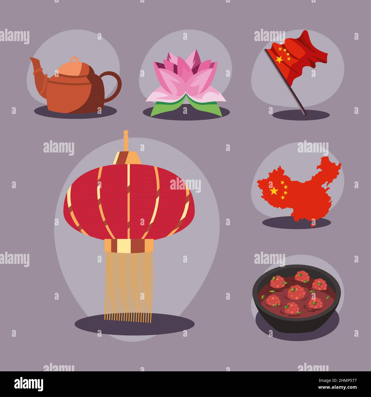 set of six chinese items Stock Vector Image & Art - Alamy