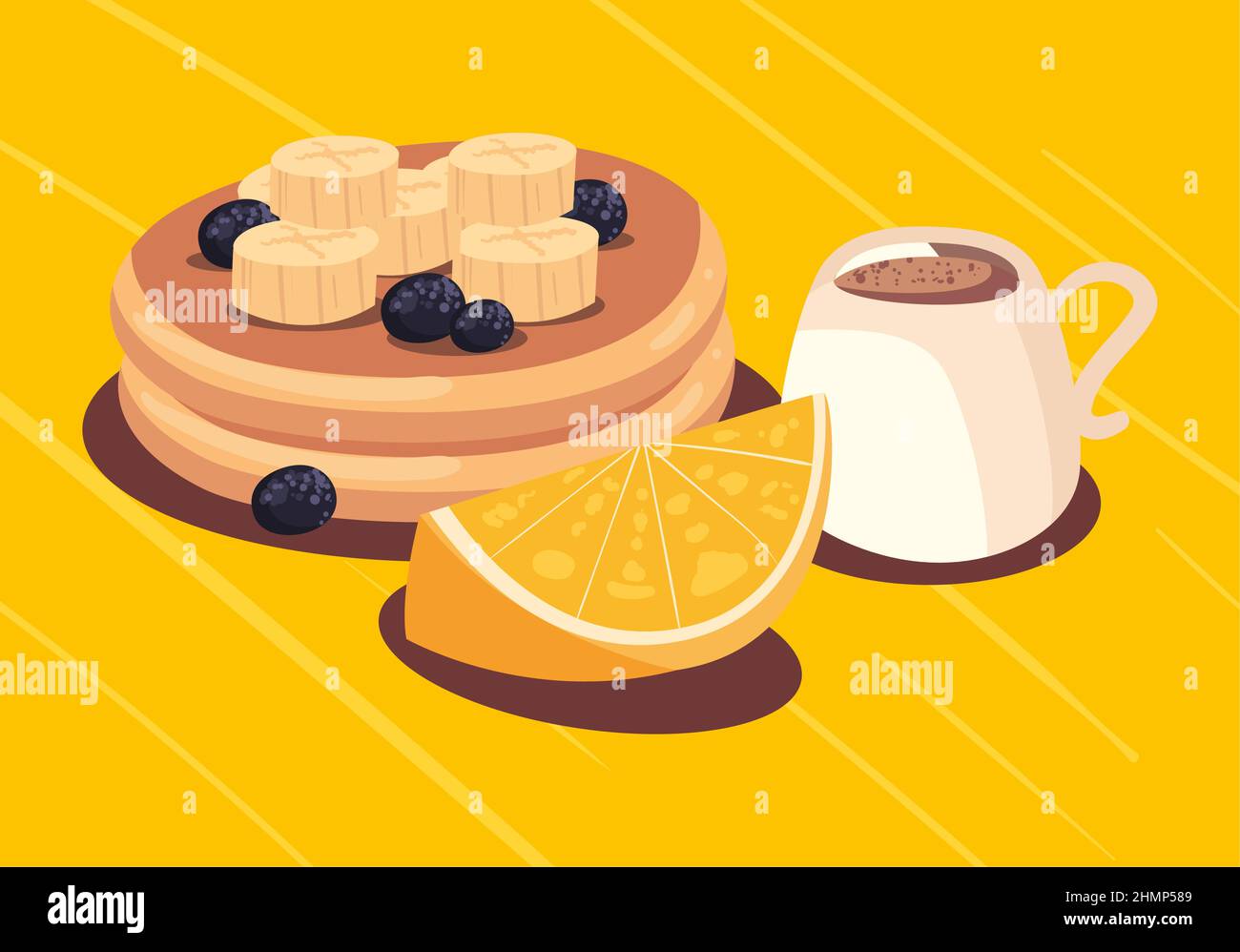 pancakes breakfast card with coffee Stock Vector Image & Art - Alamy