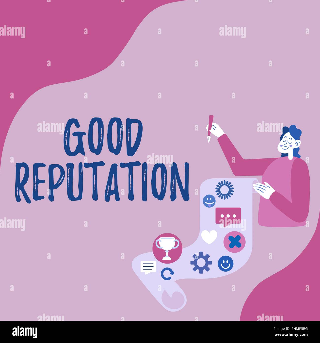 Inspiration showing sign Good Reputation. Internet Concept customer ...