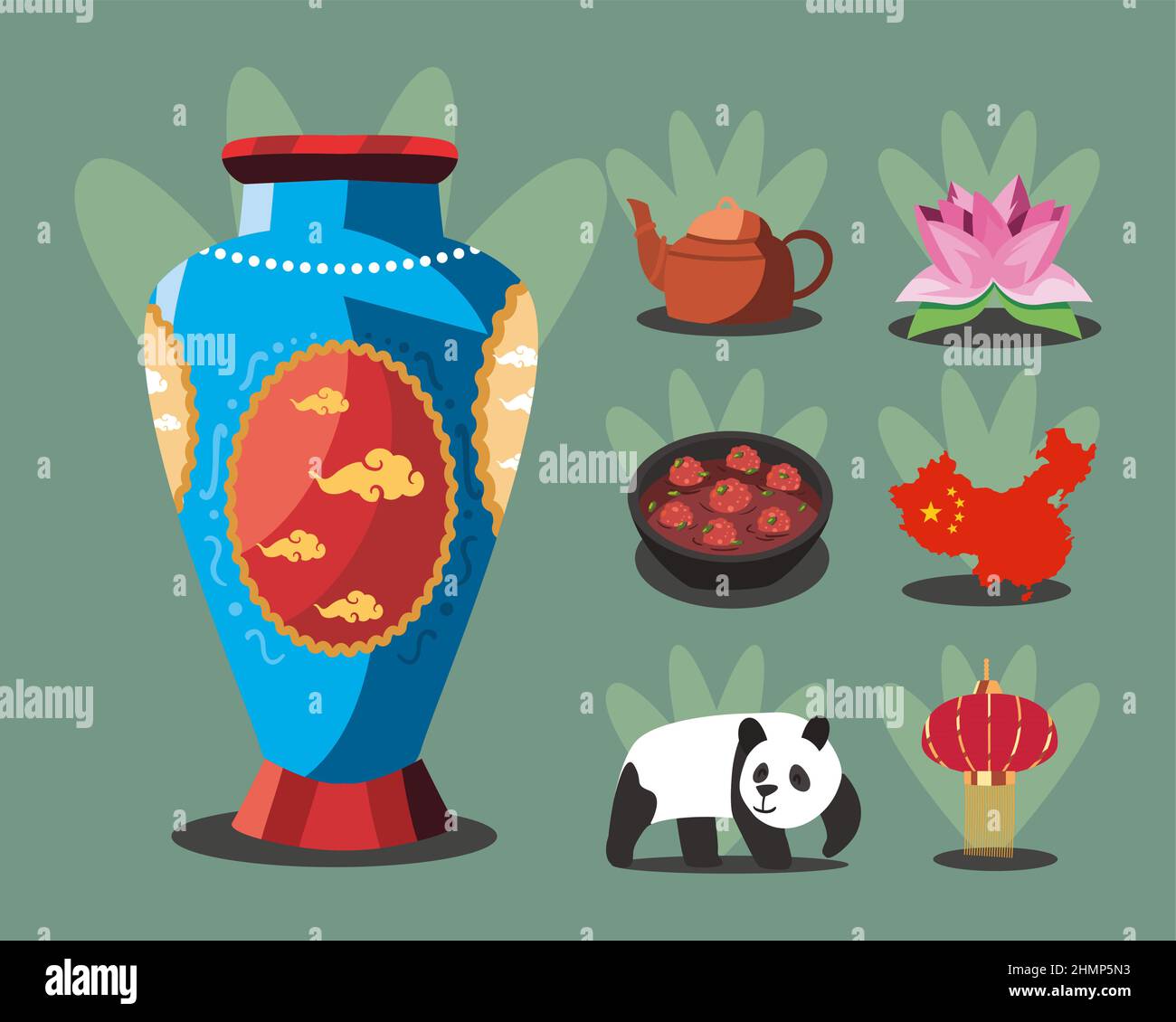 Chinese porcelain jar Stock Vector Images - Alamy