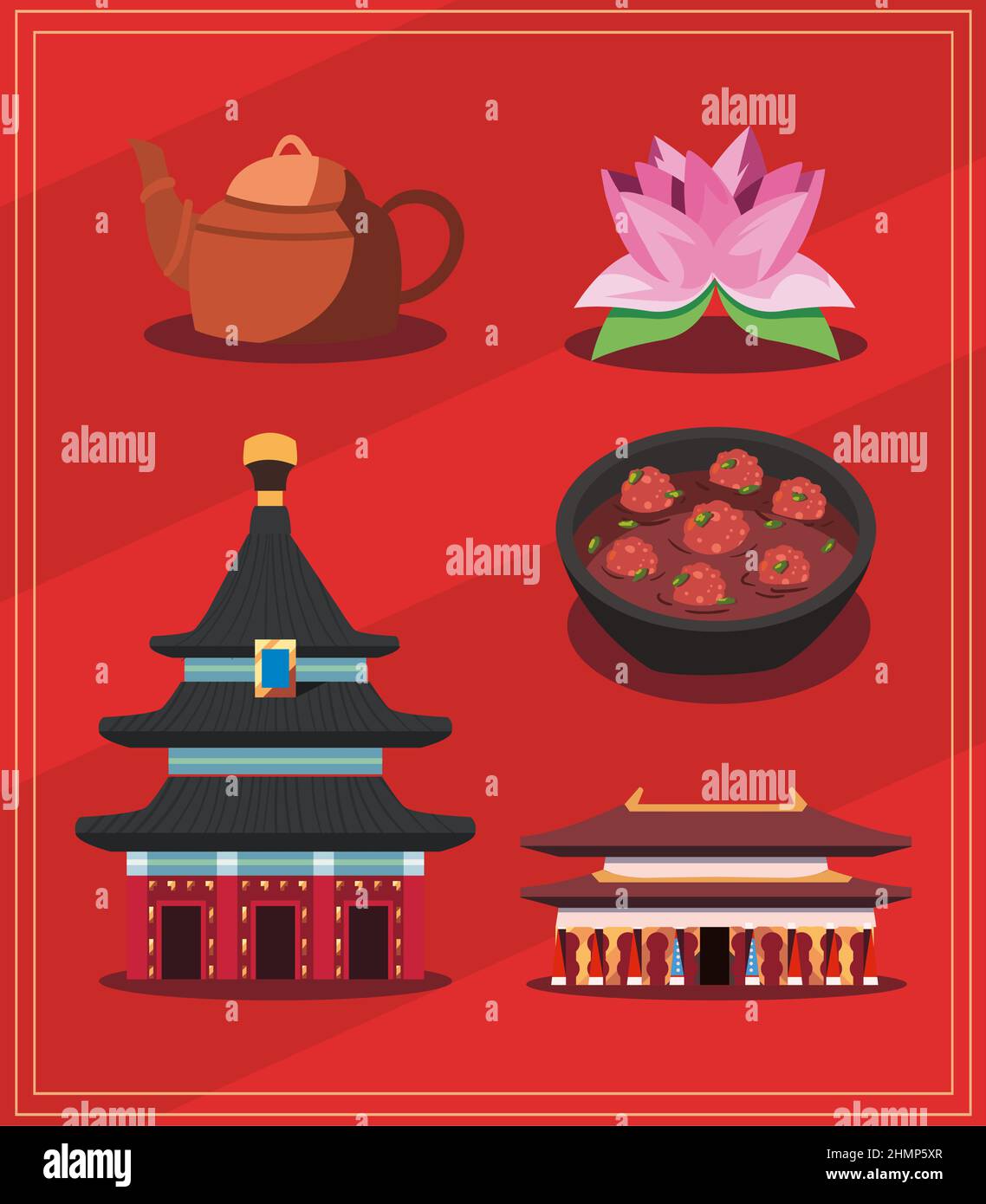 set of five chinese items Stock Vector Image & Art - Alamy