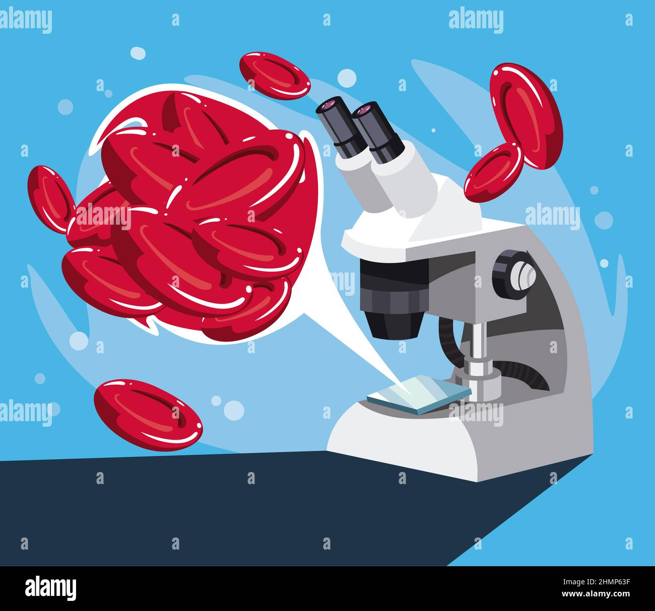 blood analysis card with microscope Stock Vector Image & Art - Alamy