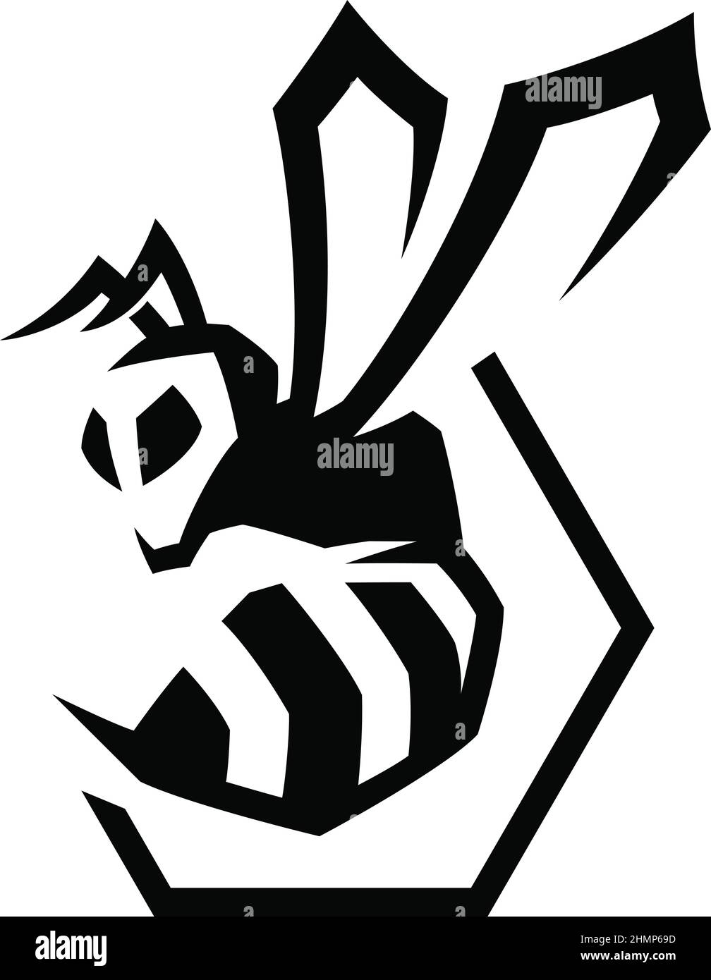 Simple Design of Bee Showing its Sting Stock Vector Image & Art - Alamy