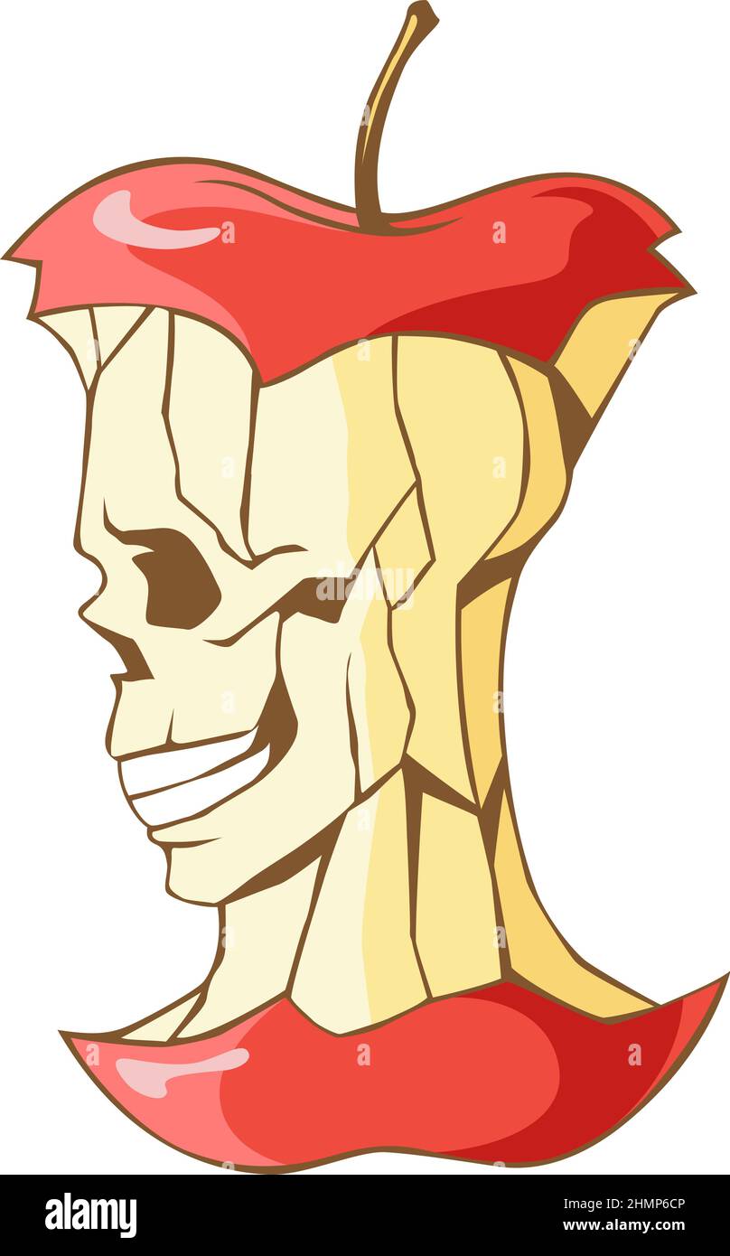 An Apple Core as a Skull Stock Vector Image & Art - Alamy