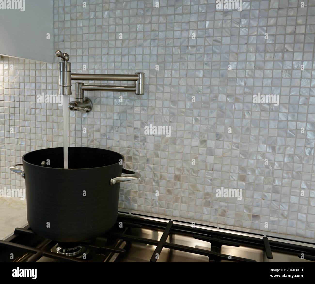 modern kitchen with pot filler water feature Stock Photo - Alamy