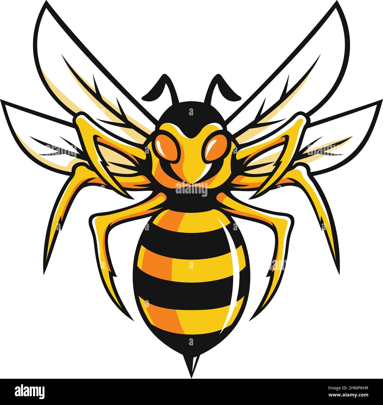 Illustration of Flying Bee with Sport Team Mascot Style Stock Vector ...