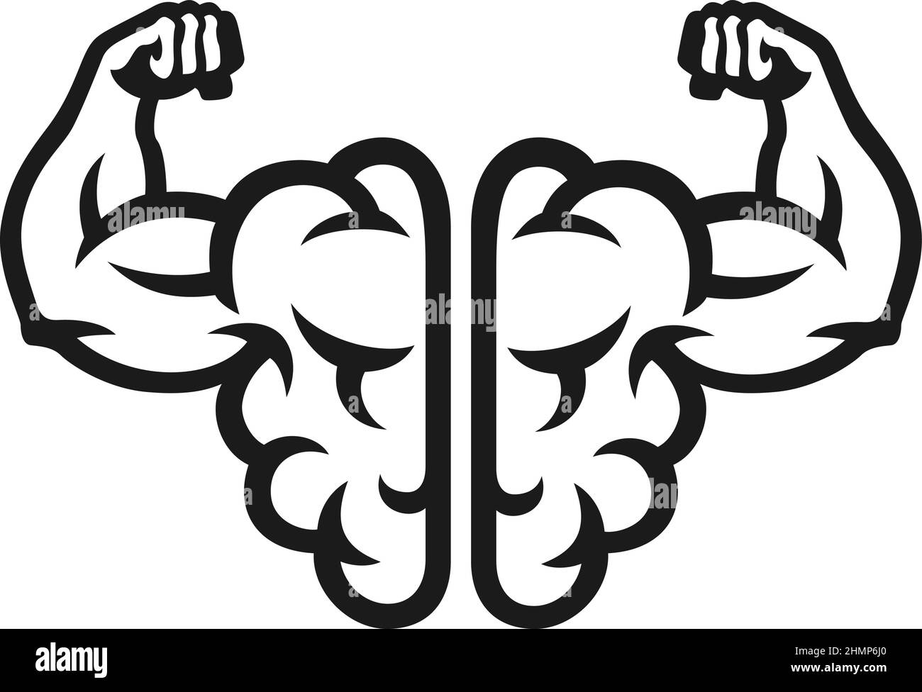 Brain shows its muscles (biceps posing Stock Vector Image & Art - Alamy