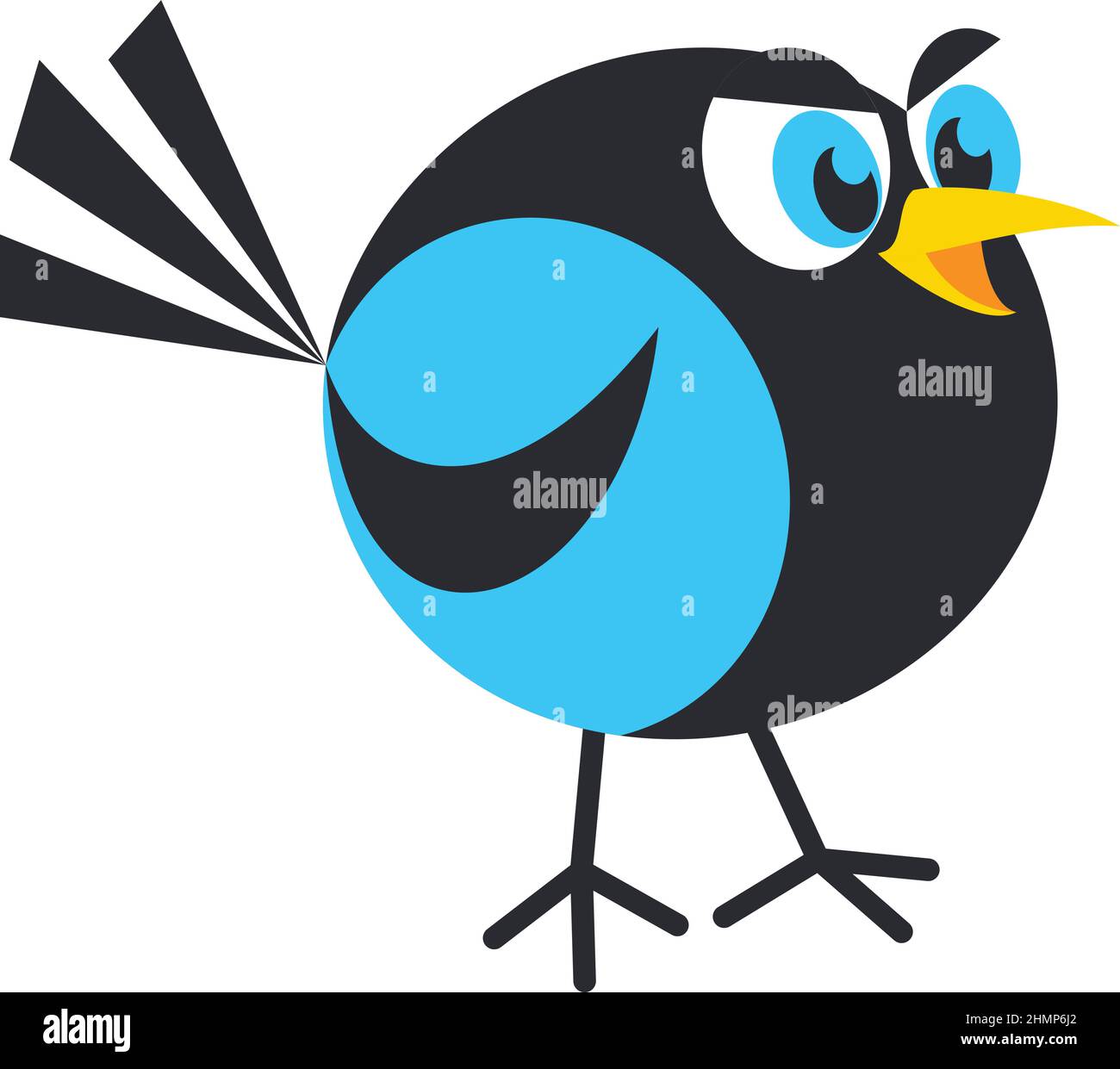 Simple Cute Magpie Cartoon Character Vector Stock Vector Image & Art ...