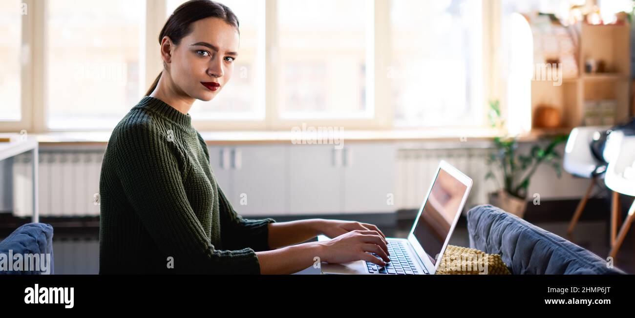 Focused woman employee in hi-res stock photography and images - Alamy