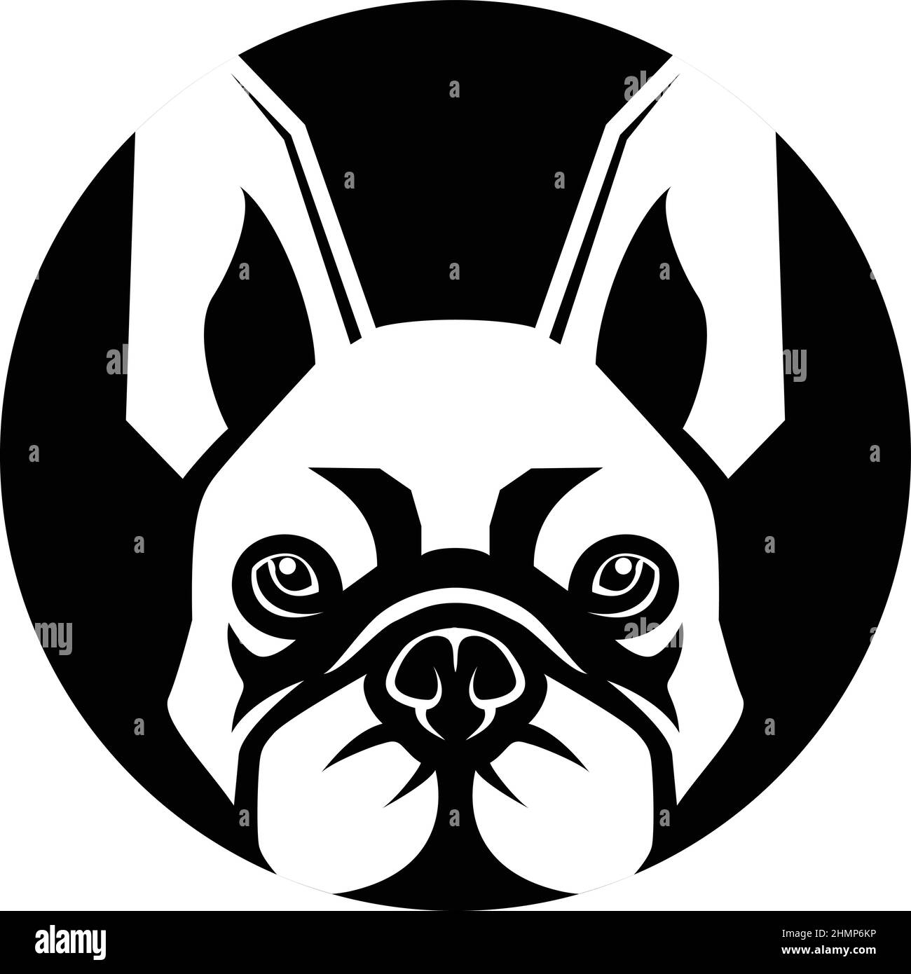 Simple Edgy Design of French Bulldog Logo Stock Vector Image & Art - Alamy