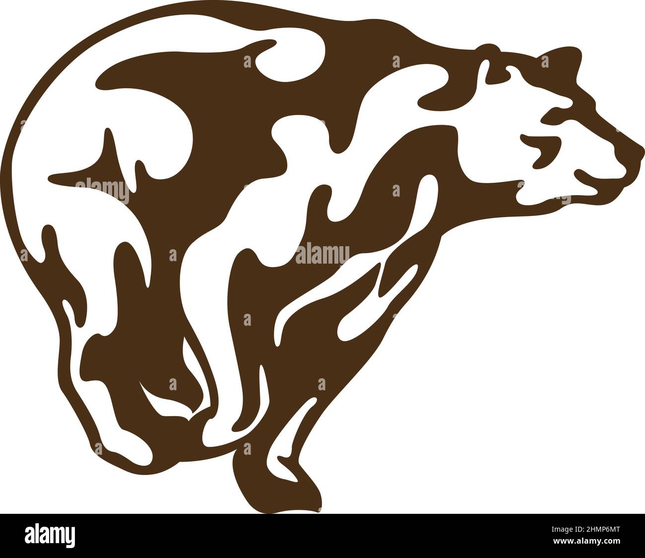 Simple Illustration of Brown Bear Running at Full Speed Stock Vector ...