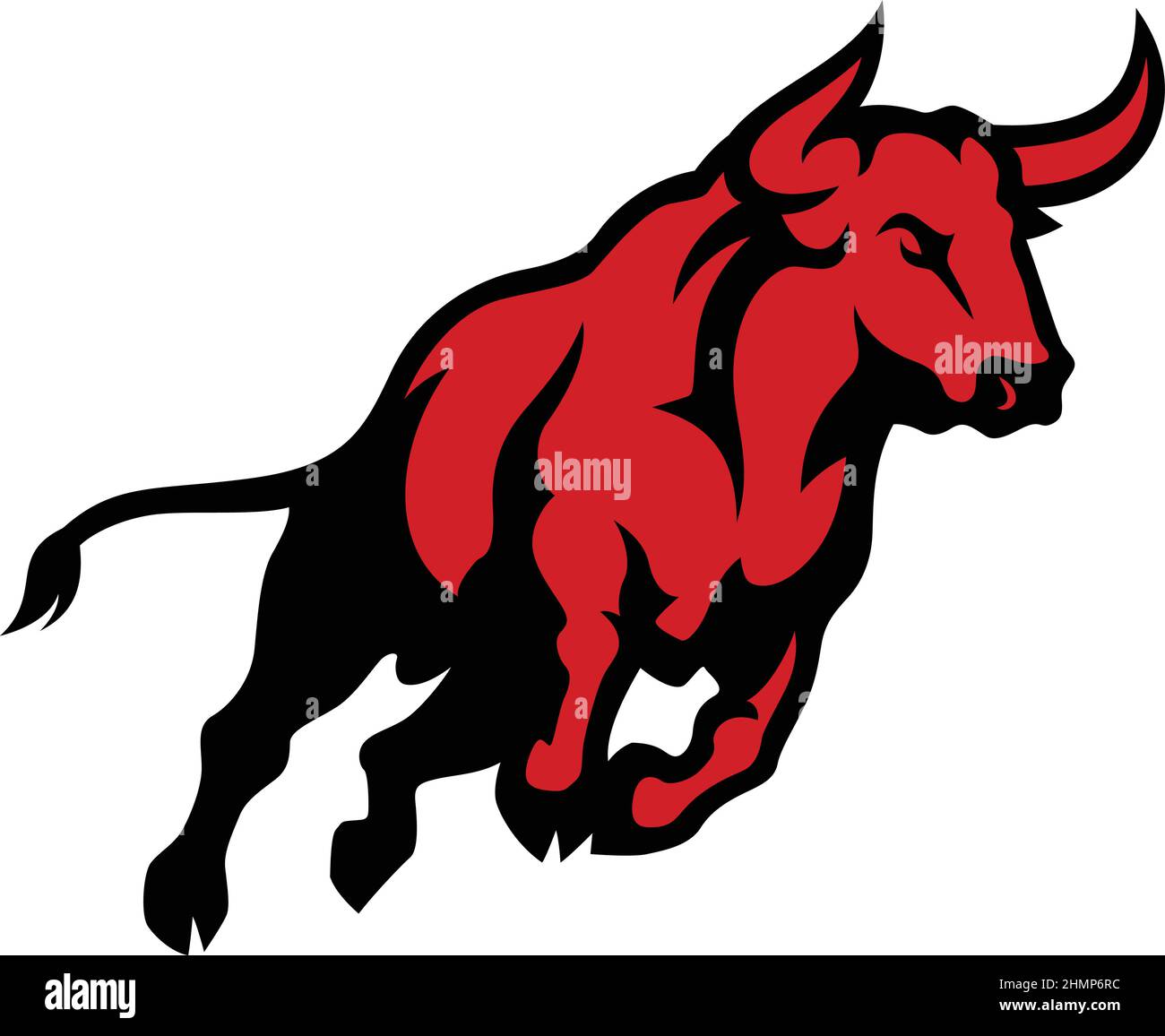 Illustration of Fighting Red Bull Running Stock Vector Image & Art - Alamy