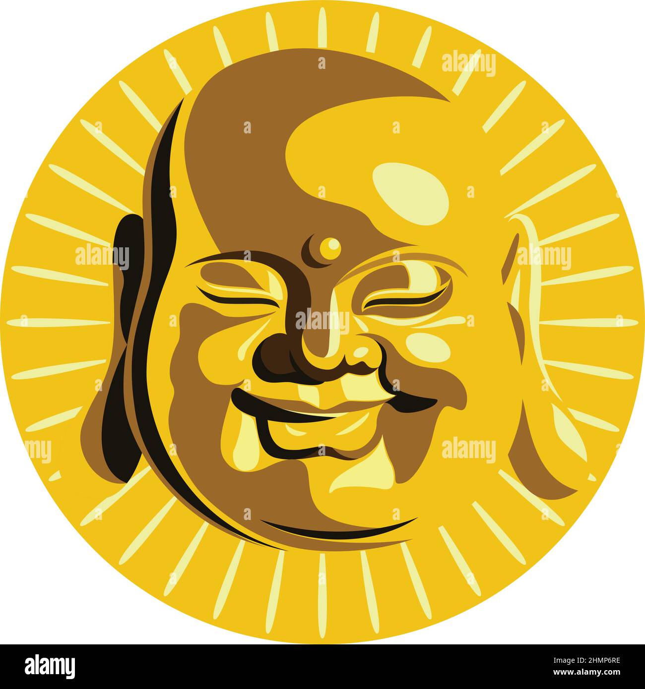 Laughing Buddha Face Drawing