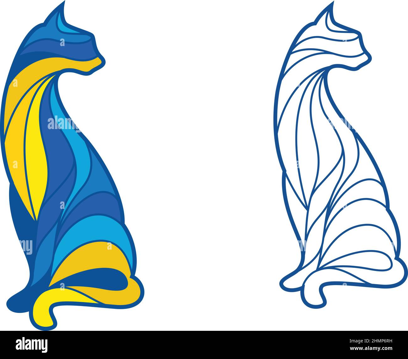 Cat line art hi-res stock photography and images - Alamy