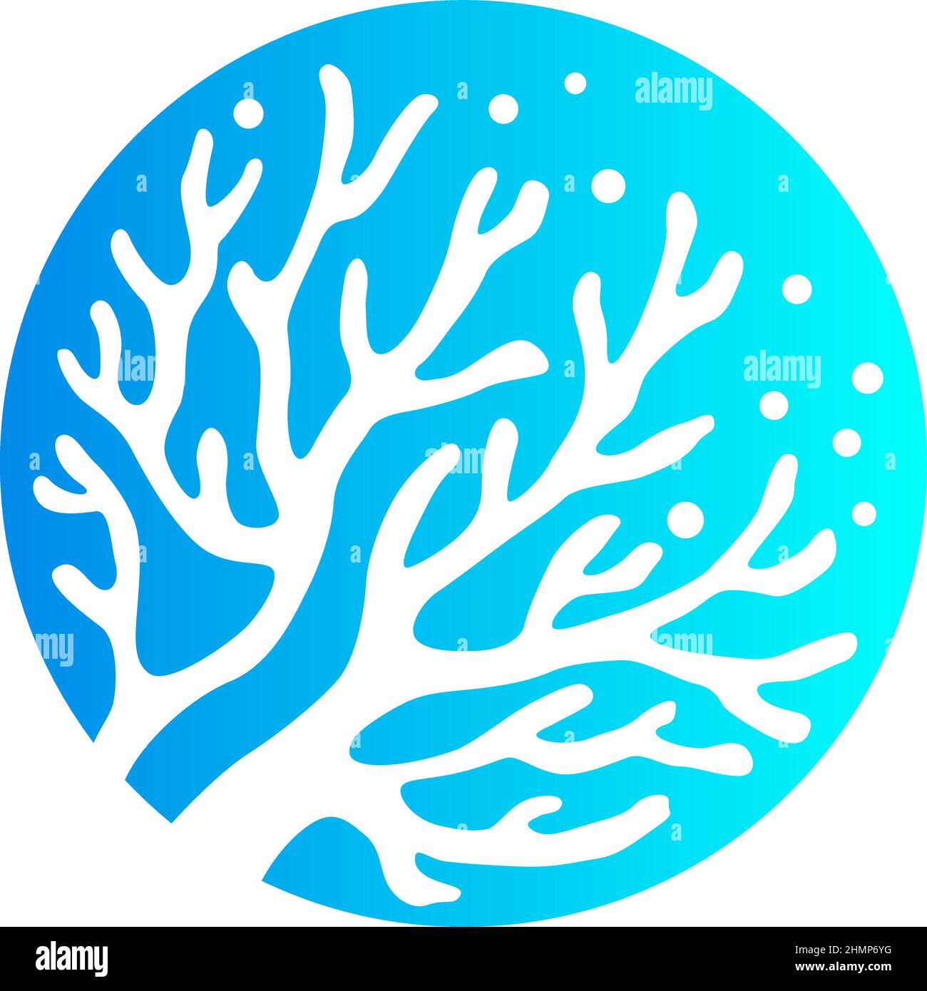 Simple Design of Coral Reef Round Logo Stock Vector Image & Art - Alamy
