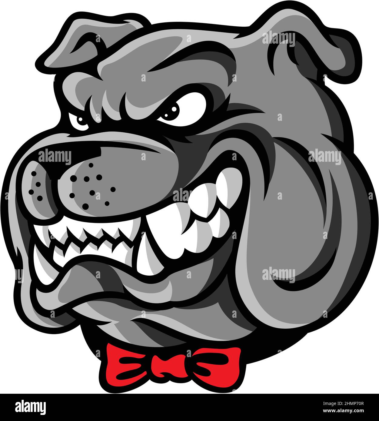 Dangerous Bulldog head with bow tie Stock Vector Image & Art - Alamy