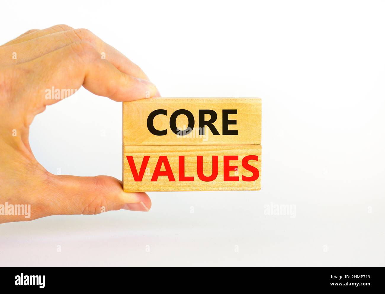 Core values symbol. Concept words Core values on wooden blocks on a ...