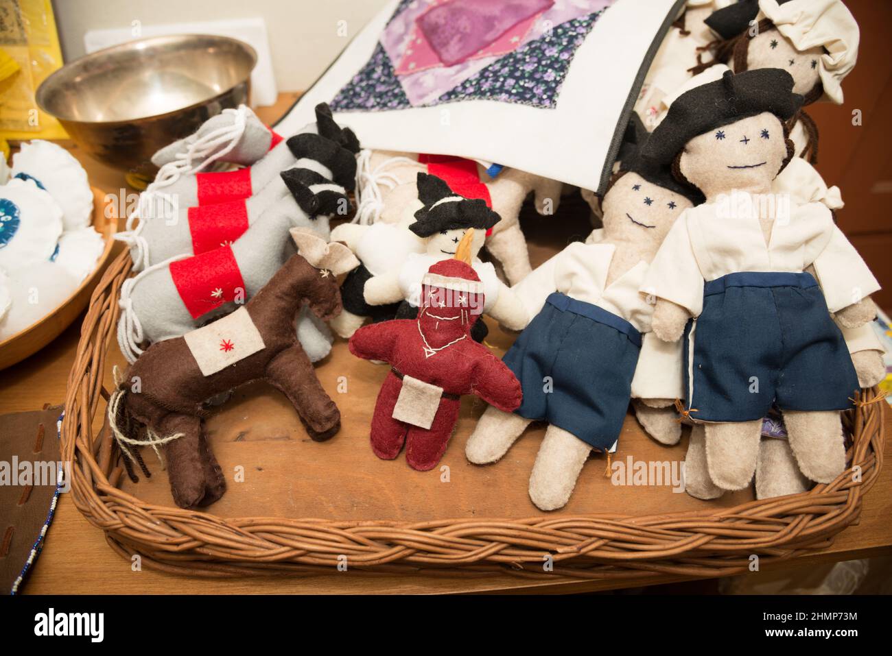 Handmade colonial textile dolls Stock Photo - Alamy