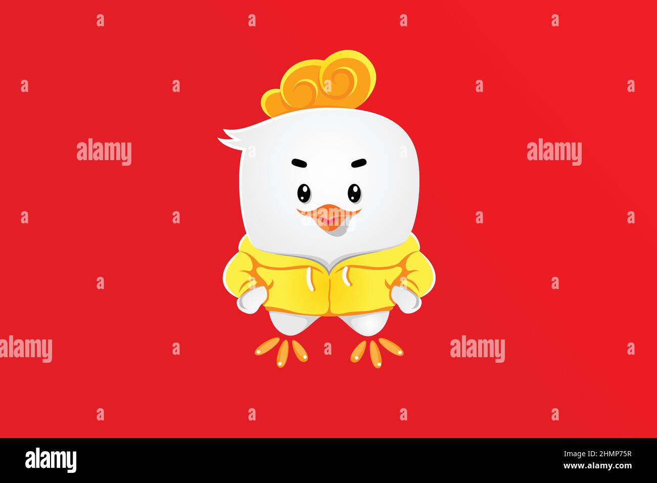 Little Cute Chicken Cartoon Character Design Stock Vector Image & Art ...