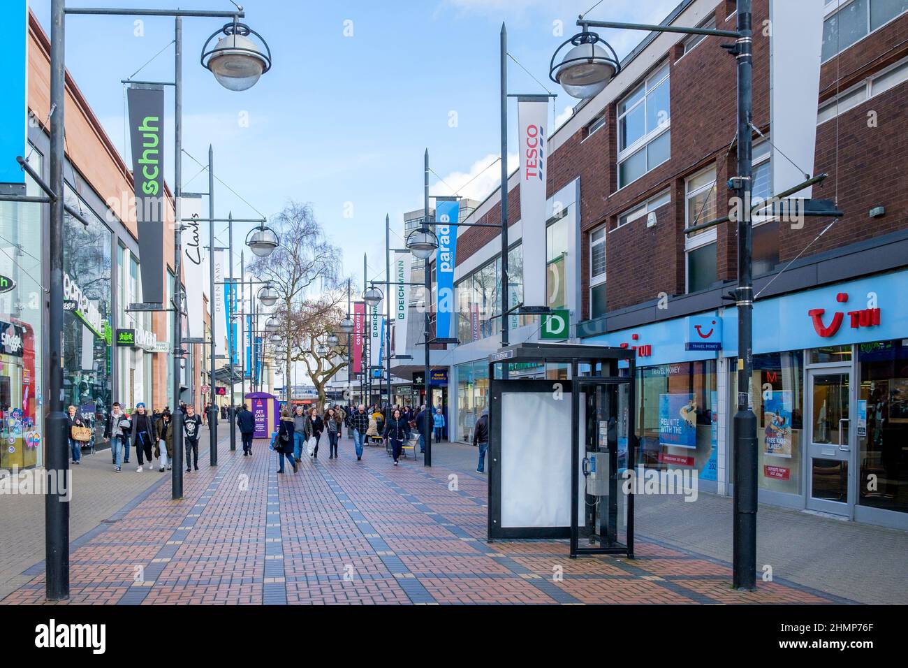 Shops and Shoppers shopping are pictured in the parade, Swindon ...