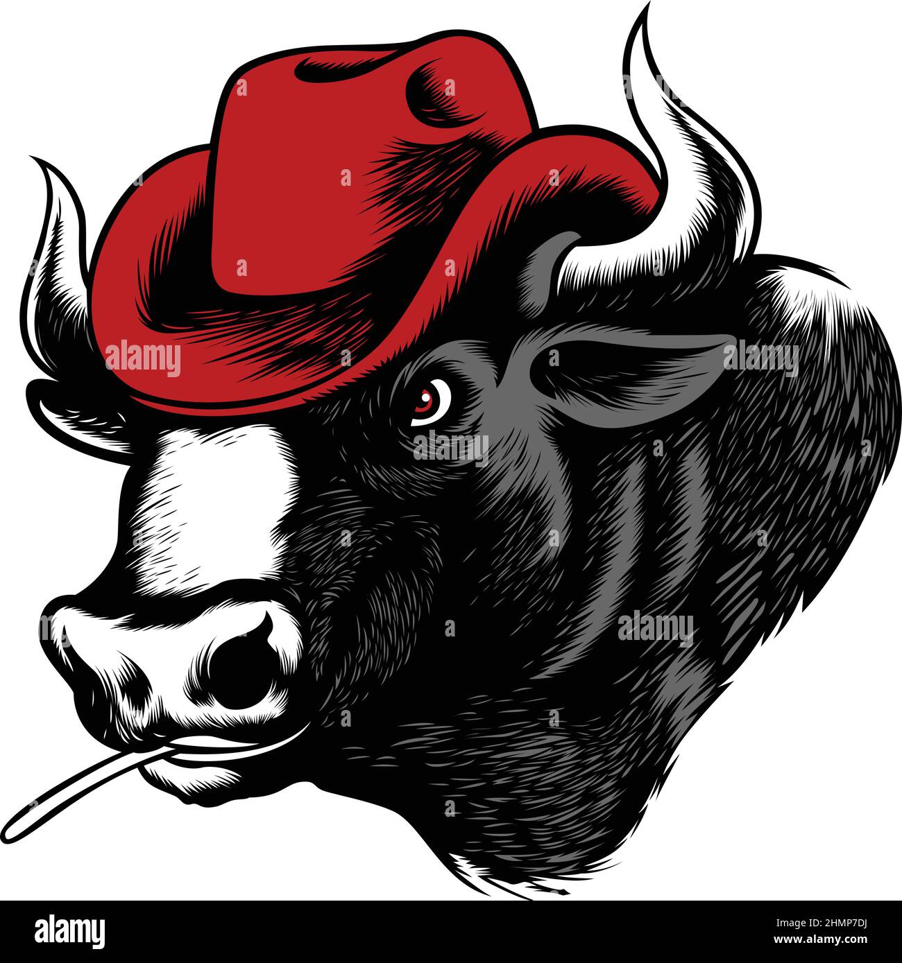 Bull wears a cowboy hat Stock Vector Image & Art - Alamy