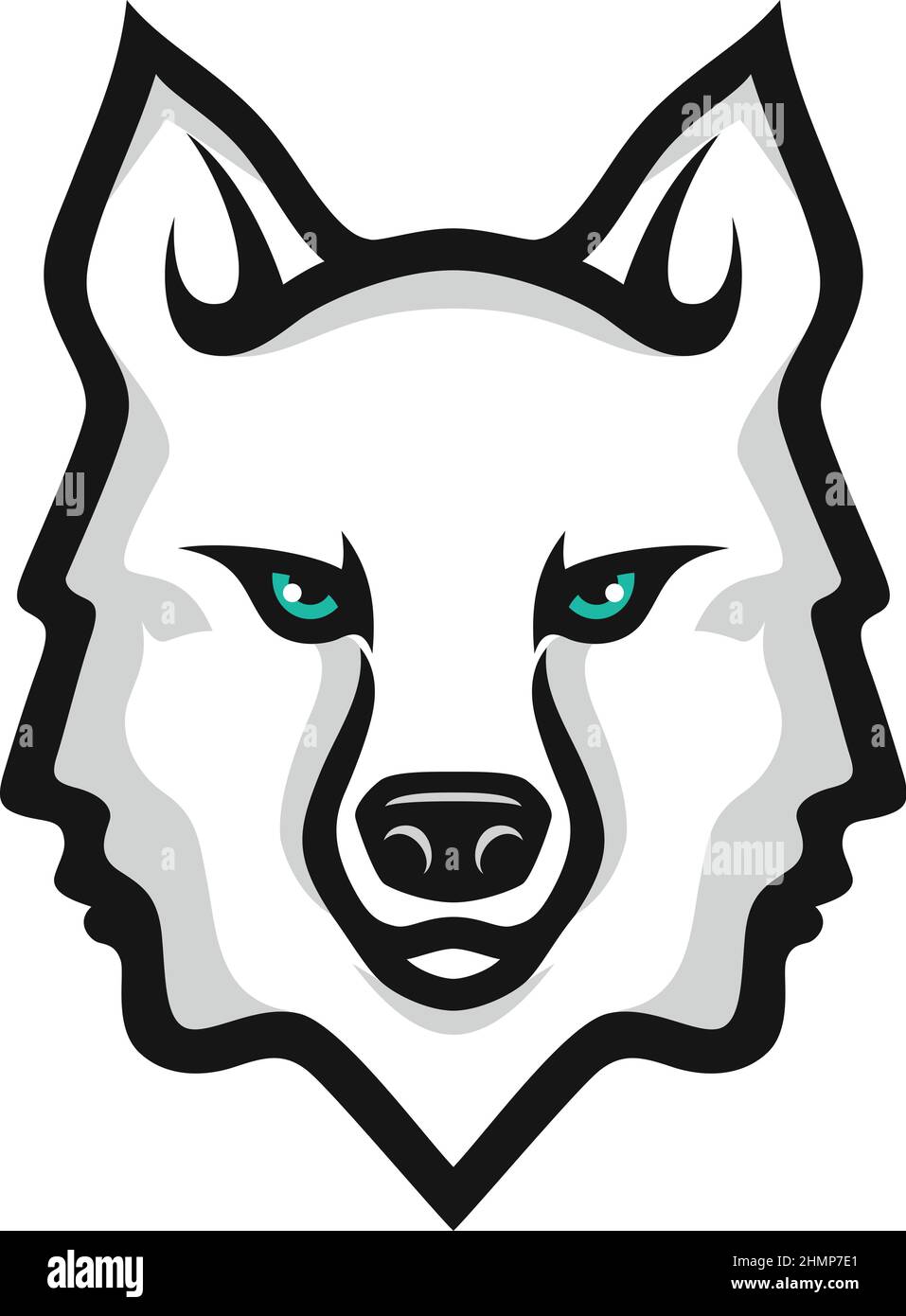 Human Faces Hiding in the Head of the Wolf Vector Design Stock Vector ...