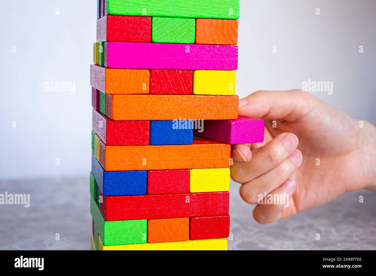 Blocks tower game hi-res stock photography and images - Alamy