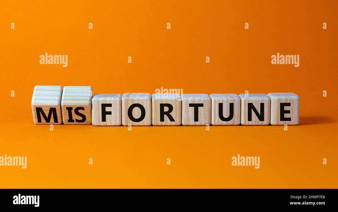 Fortune or misfortune symbol. Turned wooden cubes and changed the ...