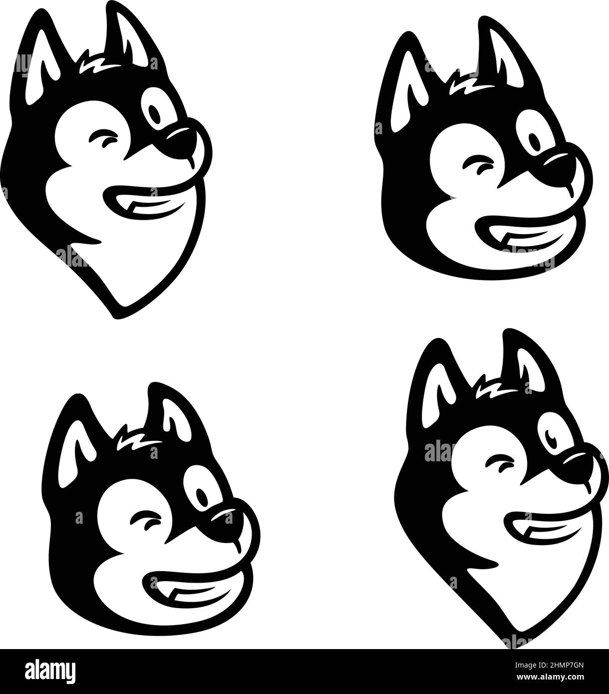 Simple Design Head of Cute Dog with Wink Vector Stock Vector Image ...