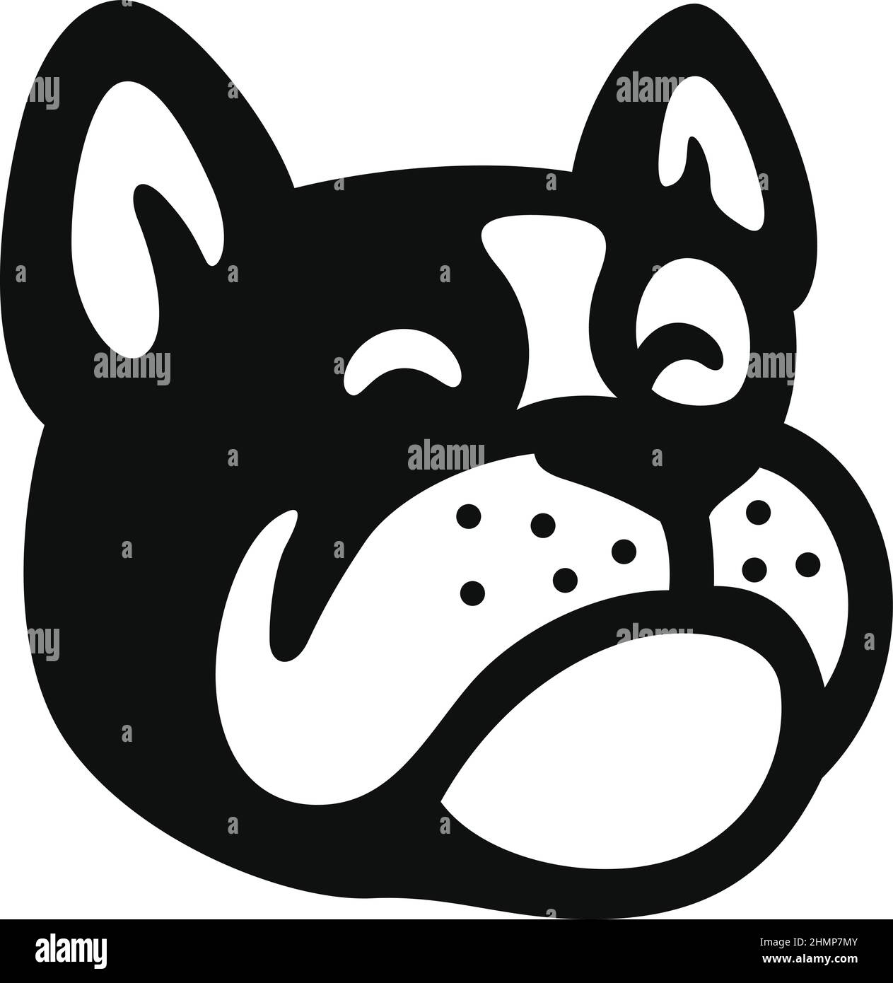 Simple Design of Cute French Bulldog Head Smiling Stock Vector Image ...