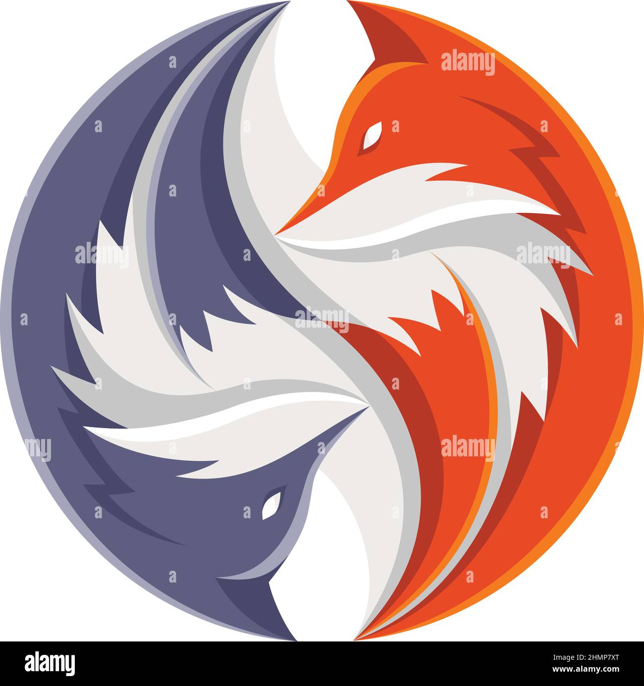 2 Foxes Shaped As Yin Yang Symbol Stock Vector Image & Art - Alamy