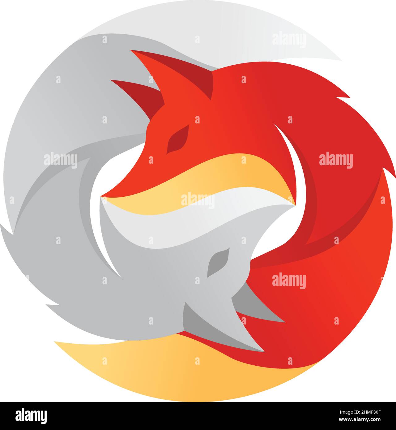 2 Foxes Shaped As Yin Yang Symbol Stock Vector Image & Art - Alamy