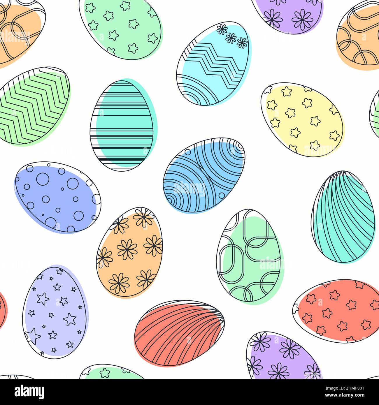 Easter eggs doodle seamless pattern Stock Vector Image & Art - Alamy