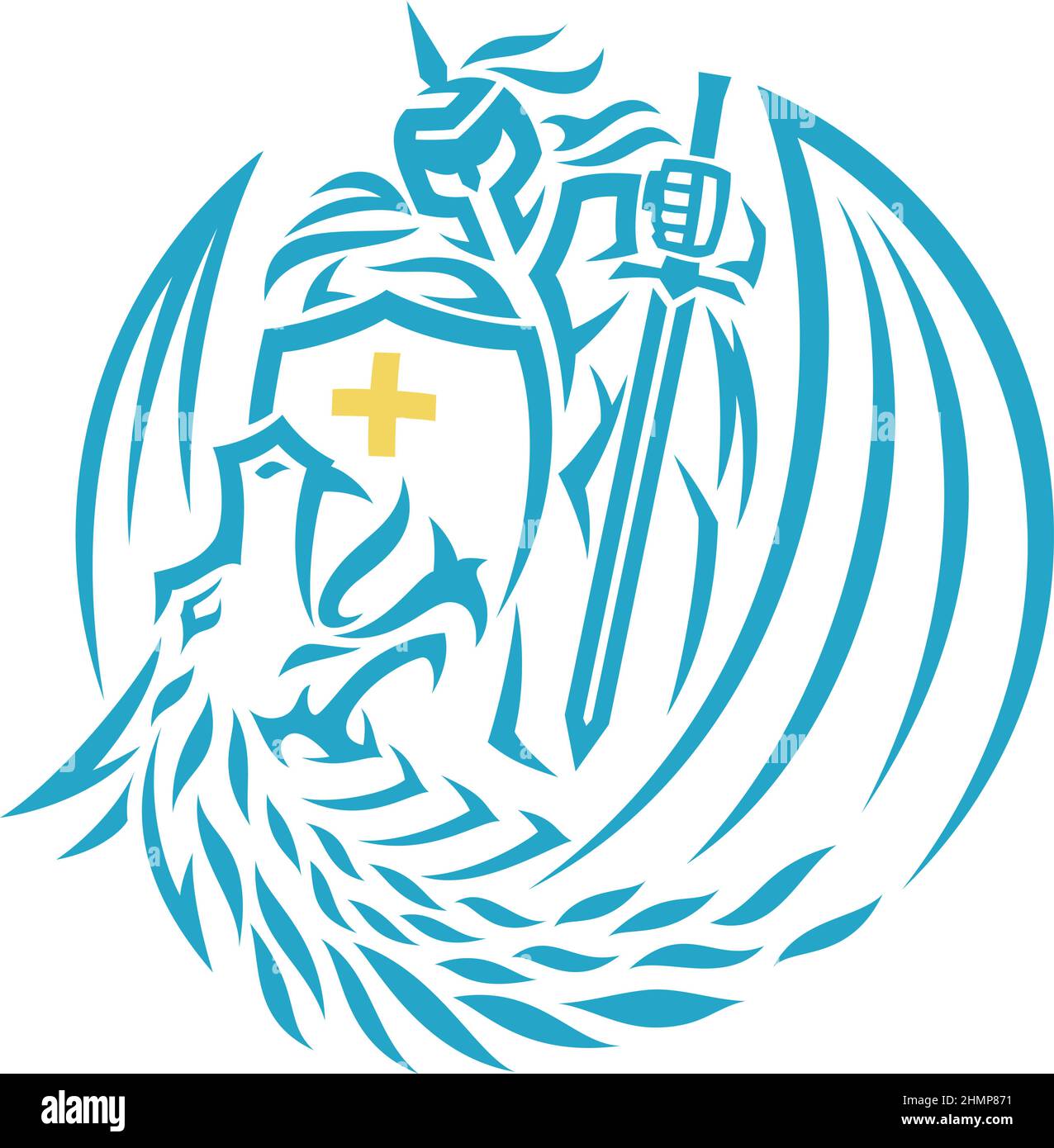 Dragon Slayer Armored with Sword and Shield Stock Vector Image & Art ...