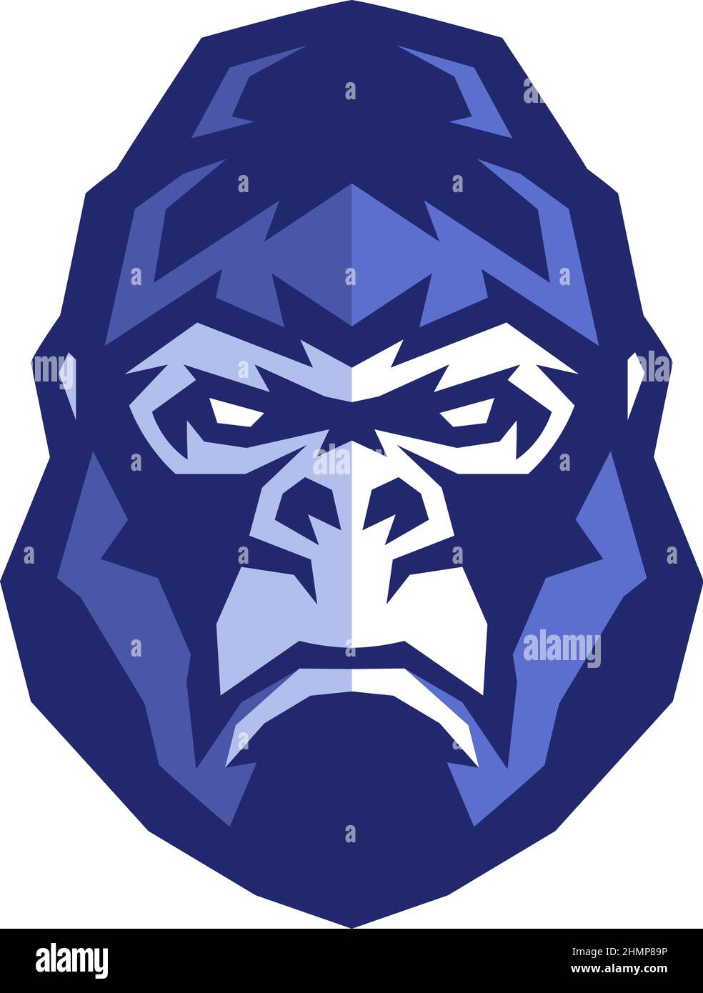 Head of Aggressive Silverback Gorilla Edgy Sharpen Design Stock Vector ...