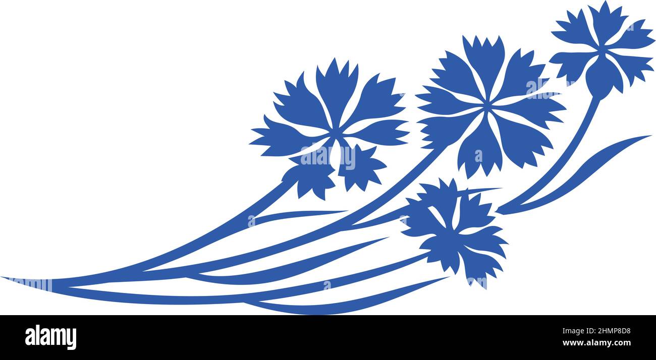 Bunch of Blue Cornflowers Vector Stock Vector Image & Art - Alamy