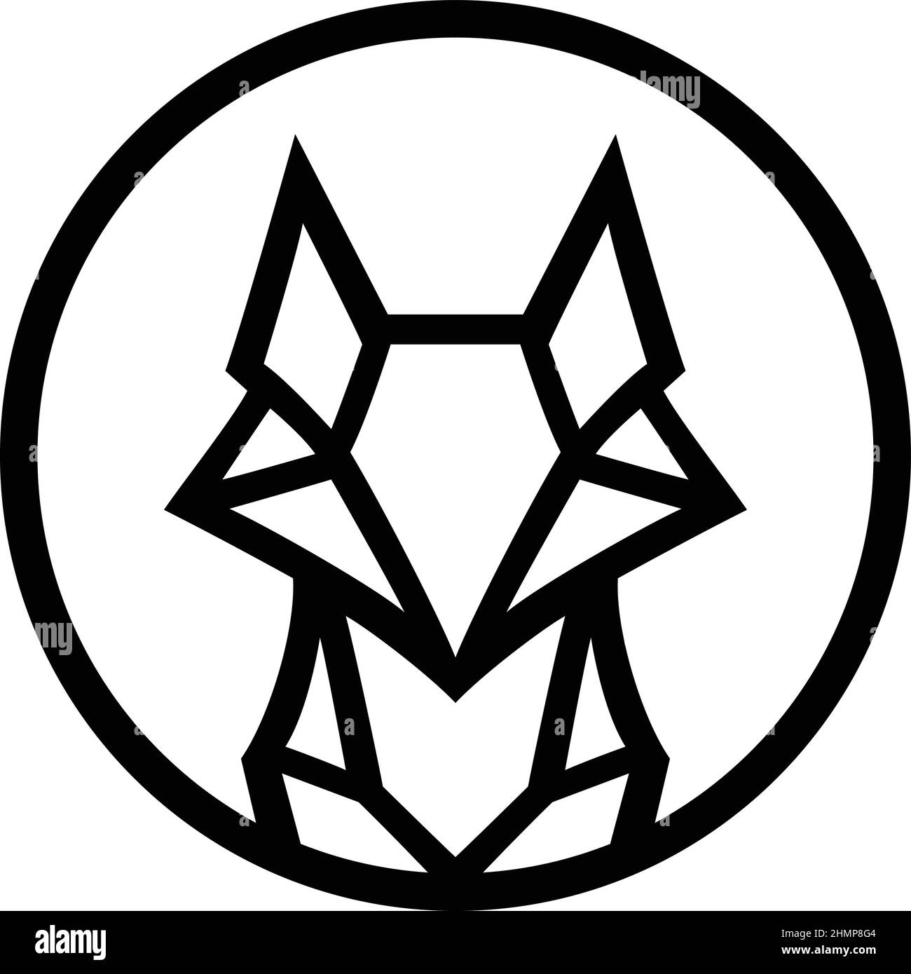 Geometric Fox Black And White