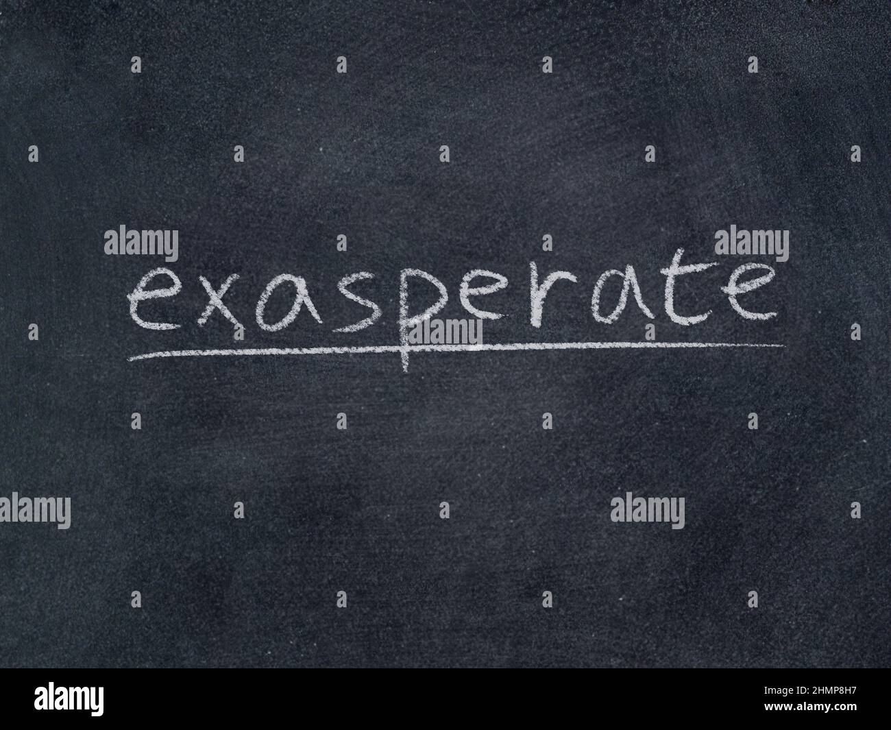 exasperate concept word on blackboard background Stock Photo - Alamy